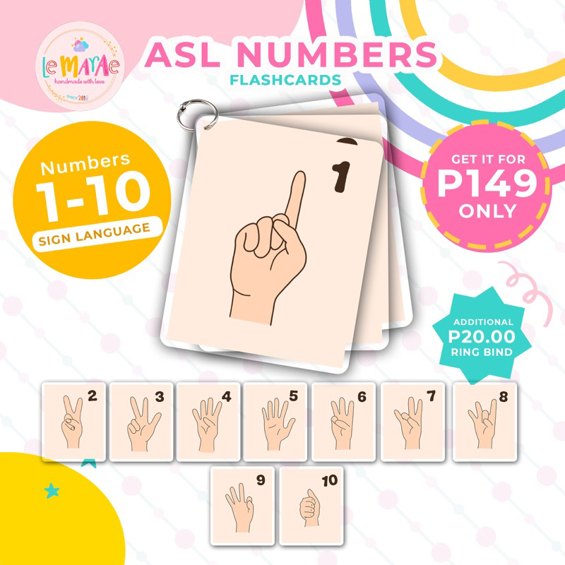 NUMBERS 1-10 SIGN LANGUAGE FLASHCARDS ASL Laminated Educational ... NUMBERS 1-10 SIGN LANGUAGE FLASHCARDS ASL Laminated Educational ...