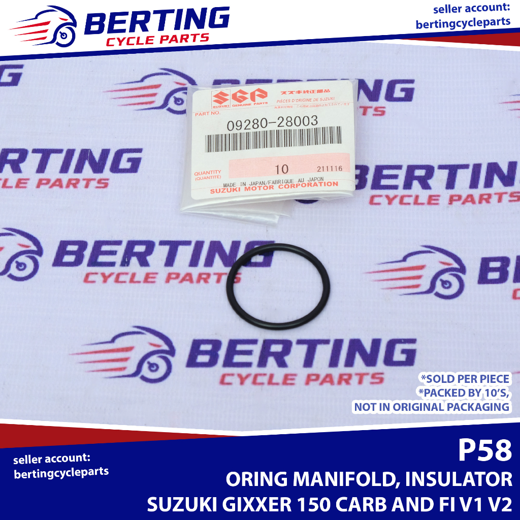 SGP ORING MANIFOLD, INSULATOR Suzuki Gixxer 150 Carb and FI V1 V2 ...