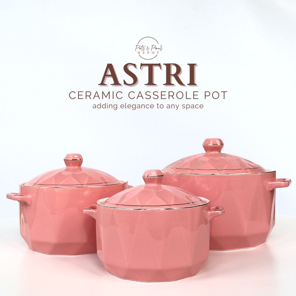 Astri Ceramic Casserole Pots Medium 1500ml | Shopee Philippines