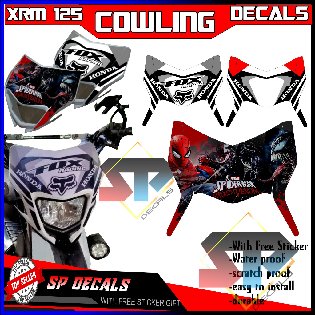 XRM trinity Cowling Headlight Front only sticker decals honda durable ...