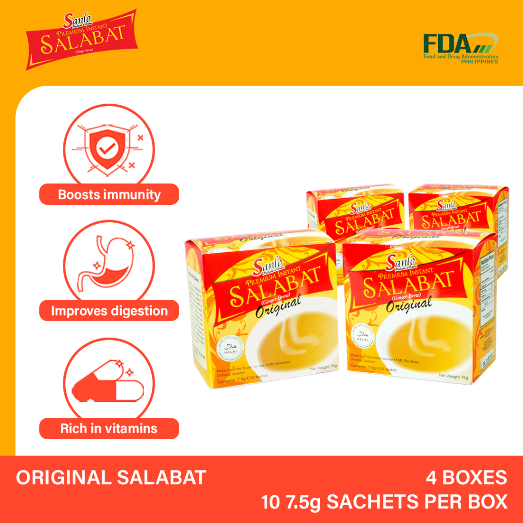 Sanlo Salabat Premium Instant Ginger Tea - ORIGINAL (Bundle of 4 Boxes ...