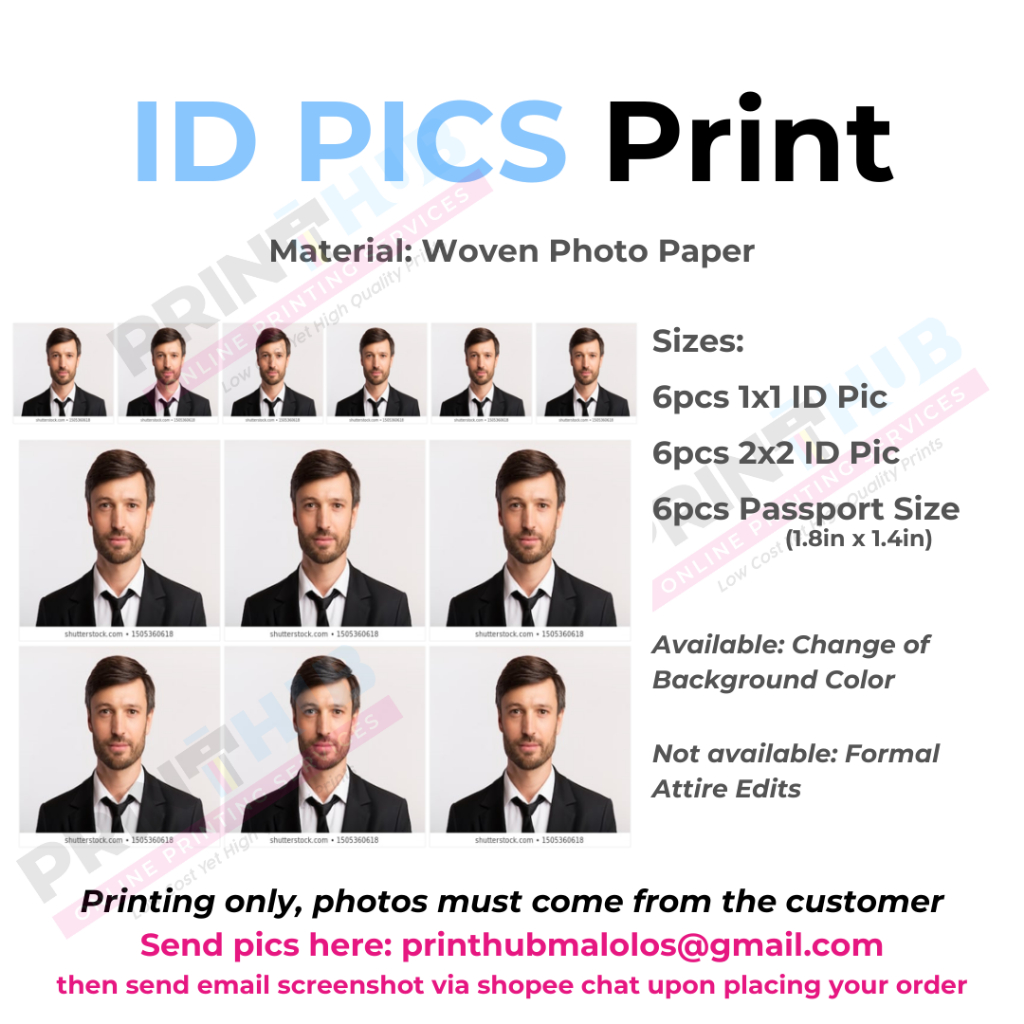 ID Photo Print | 1x1 | 2x2 | Passport Size | Shopee Philippines