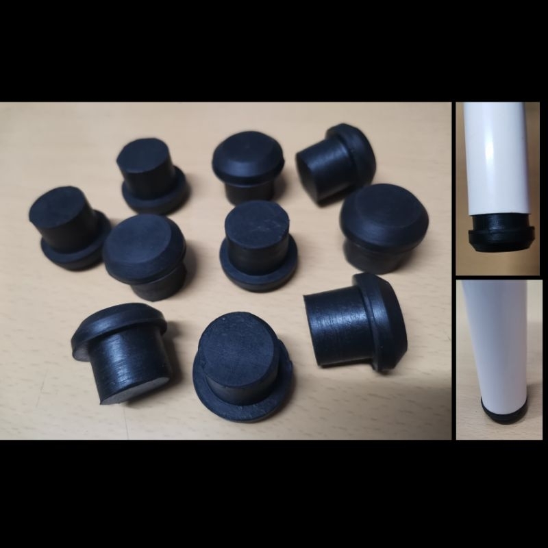3/4 inch (19mm) inside diameter ROUND INSERT HEAVY DUTY Rubber Footings ...