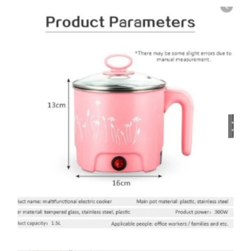 TBC Electric Multifunction Cooking Pot 1.5 Liter Multi-Purpose Cooker ...