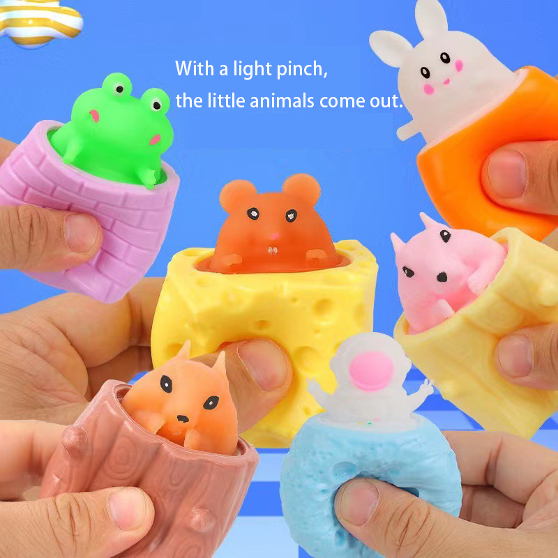 Decompression Toys Funny Pop up Squeeze Animal Cup Toy For Kids Gift ...