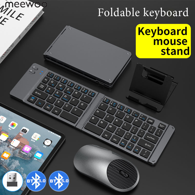 Meewoo Portable Folding Wireless Keyboard And Mouse Set Bluetooth