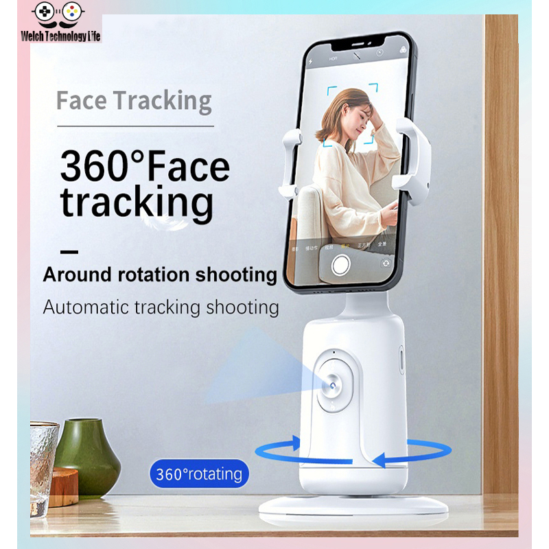 P01 Auto Face Tracking Phone selfie stick Smart 360°rotation holder AI Follow-Up video Vlog Live ...