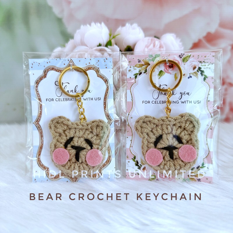 COD Bear Crochet Keychain Christening Souvenirs Birthday Dedication ...