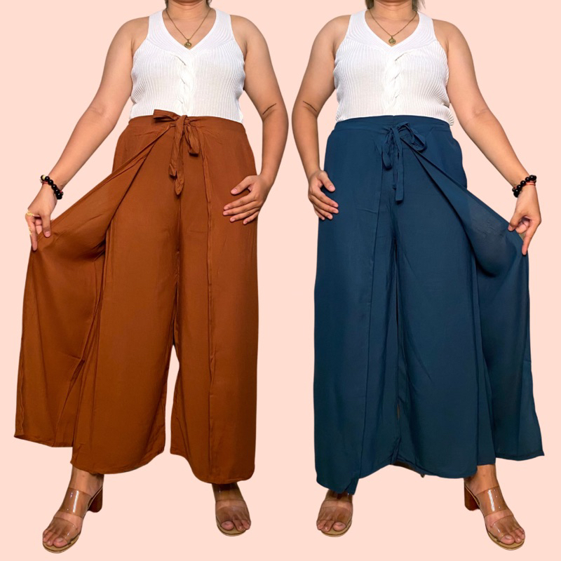 L TO XL FLORAL AND PLAIN BOHO OVERLAP SQUARE PANTS (high quality ...