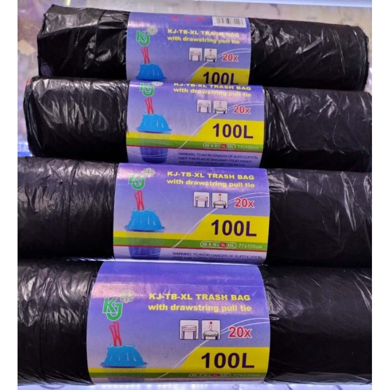 25PCS/20PCS/ROLL 10/ROLL Trash bag Garbage bag Black (XL/100L /77CM ...