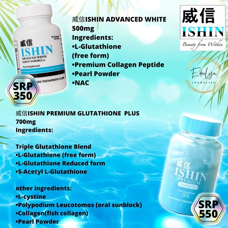Ishin Advanced White Japan Formula & ISHIN Premium Glutathione | Shopee ...