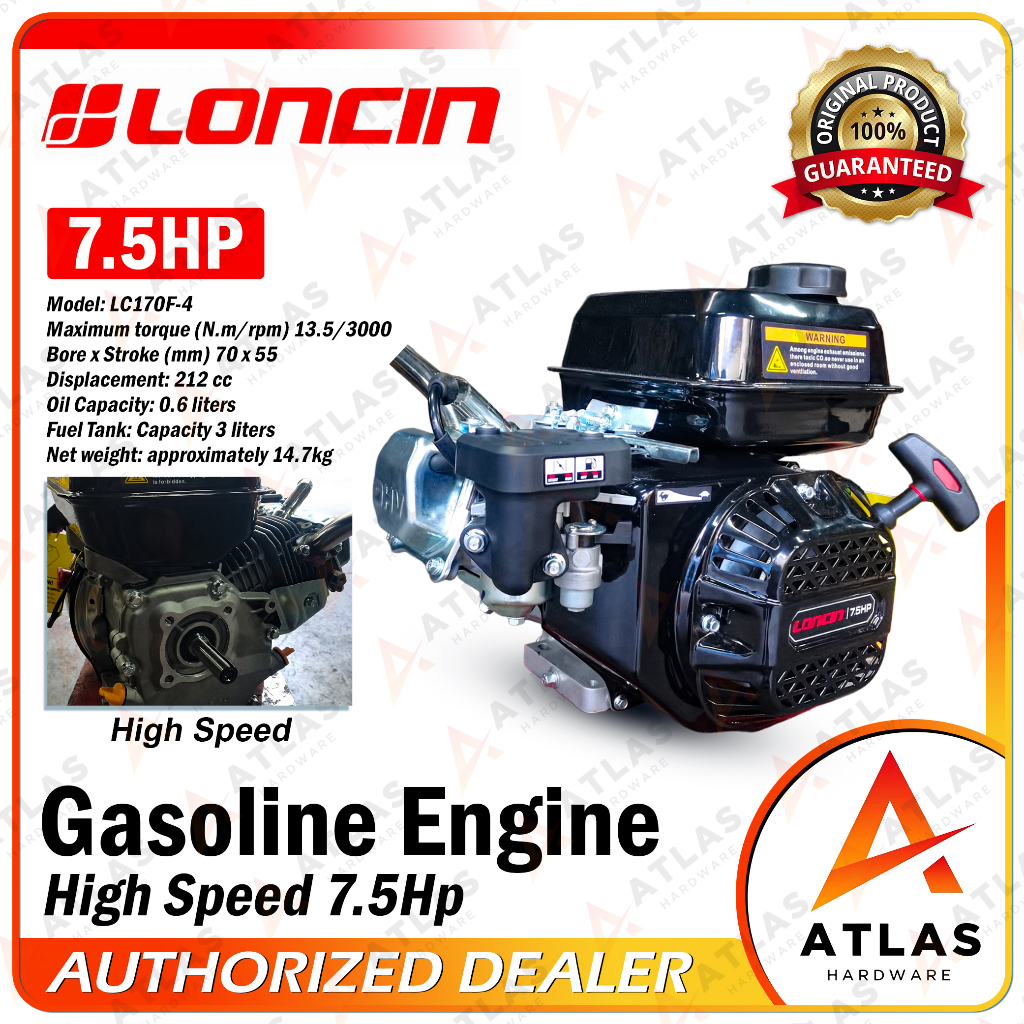 Loncin Gasoline Engine 7.5 HP High Speed | Shopee Philippines