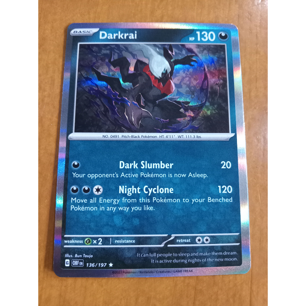 Darkrai - 136/197 - Holo Rare Pokemon TCG Standard English Obsidian Flames SV03 OBF | Shopee ...