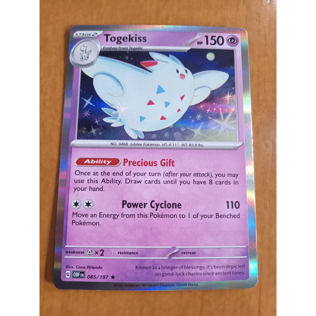 Togekiss - 085/197 - Holo Rare Pokemon TCG Standard English Obsidian ...