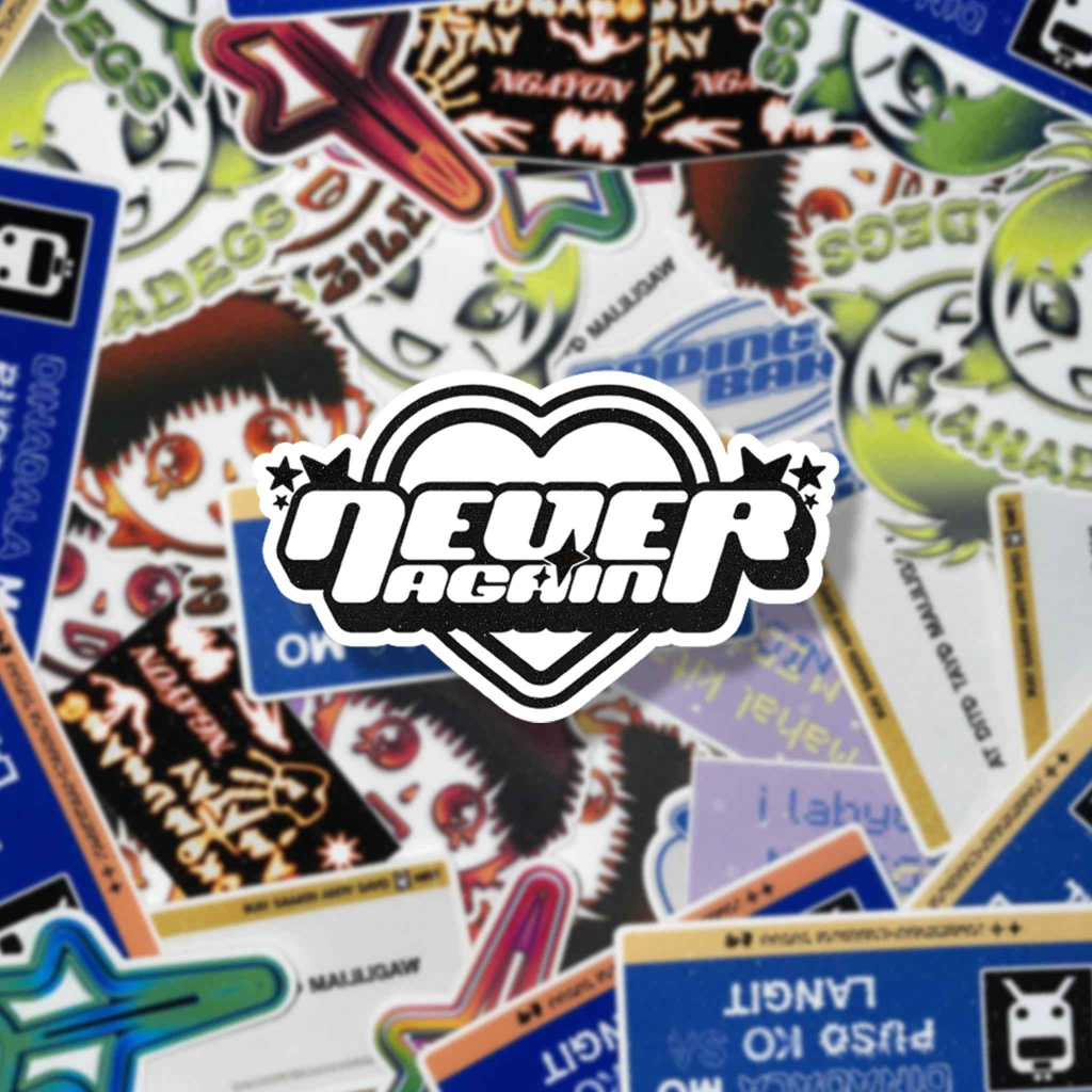 NEVER AGAIN Y2K Vinyl Waterproof Sticker | Shopee Philippines