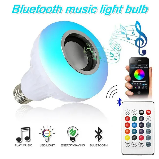 Led Music Bulb with Bluetooth Speaker RGB Multicolor Adjustable ...