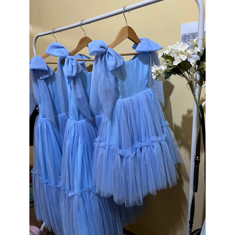 All Soft tulle/Powder Blue/Flower girl’s gown/All Occasion | Shopee ...