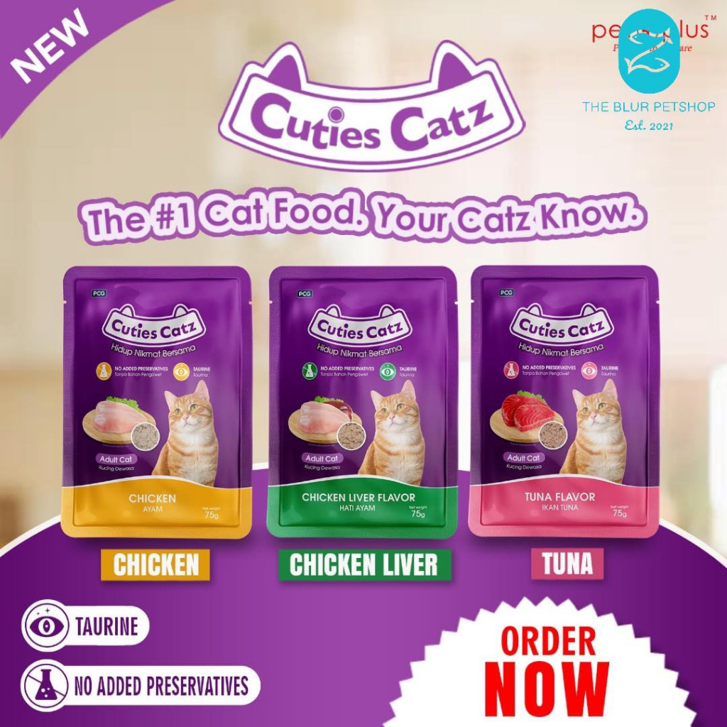 All Stages Adult Kitten Cuties Catz Pouch Wet Cat Food 75g Snack Treats ...
