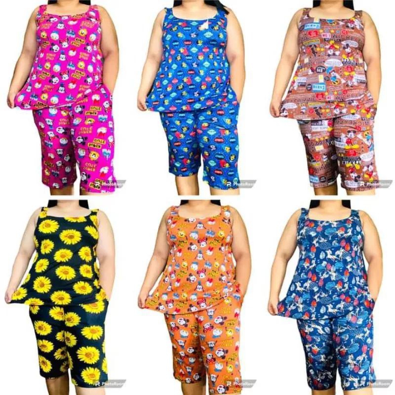 Plus Size terno tokong spag & sando tokong(assorted prints) | Shopee ...