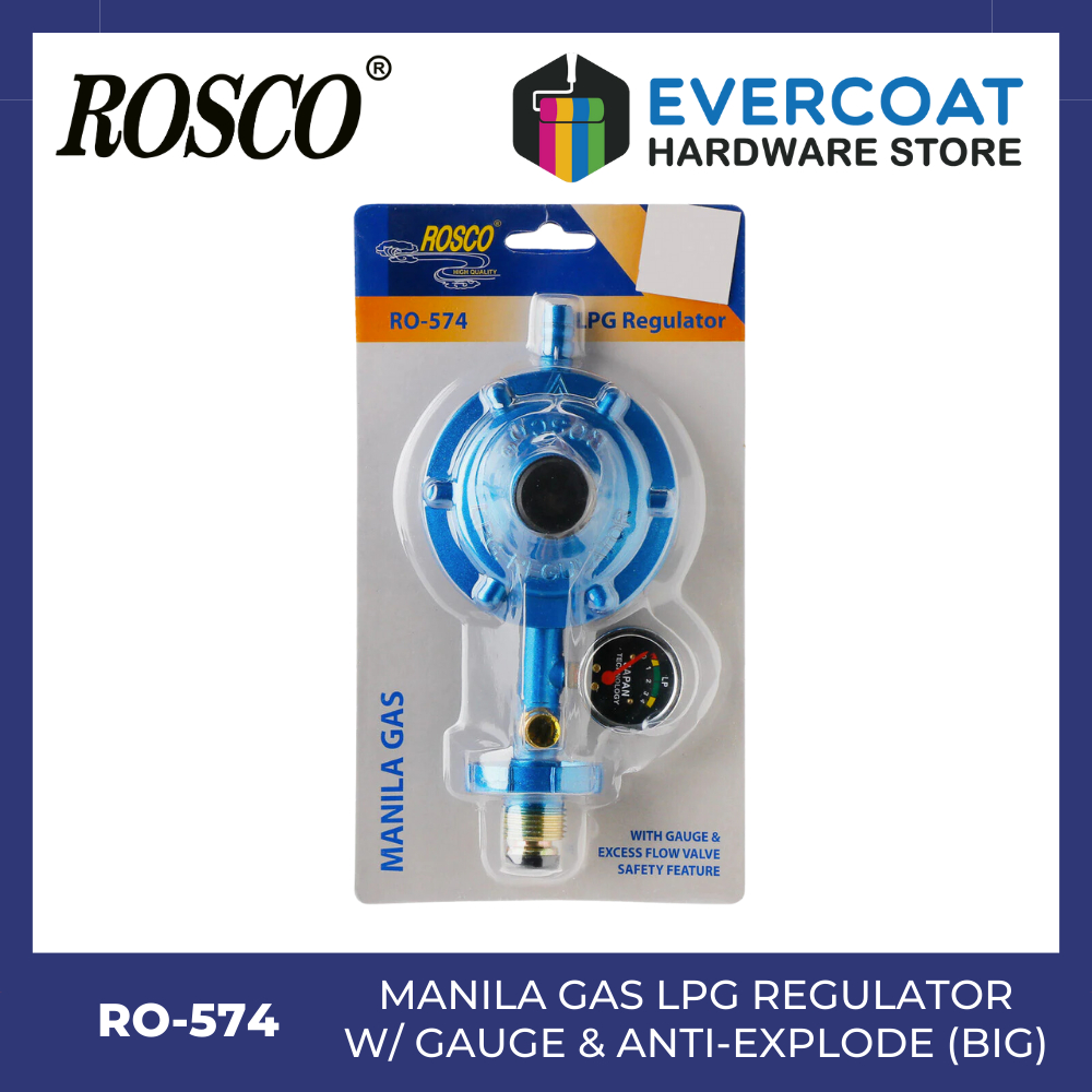 RO-574 Rosco Manila Gas MGAS LPG Regulator with Gauge & Anti-Explode ...
