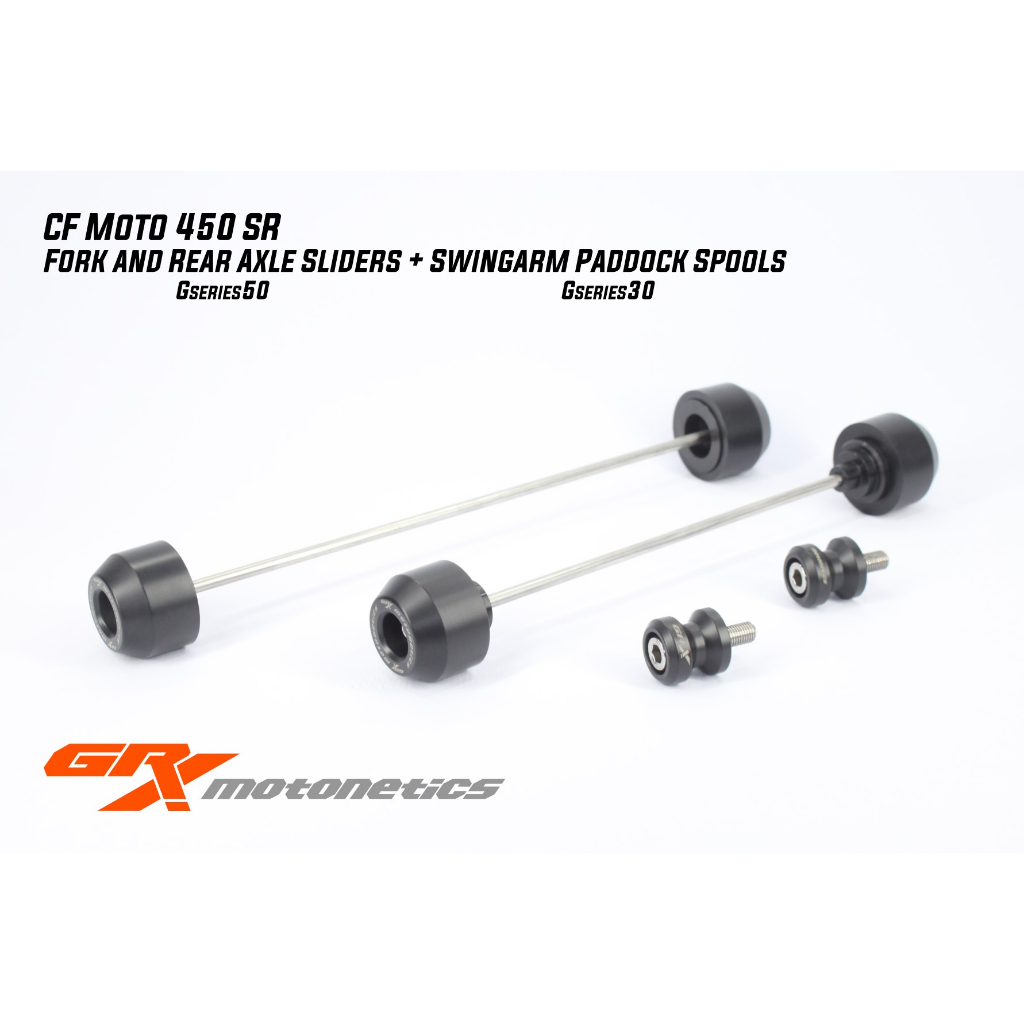 CF Moto 450 SR Front and Rear Axle Sliders + Swingarm Spools | Shopee ...