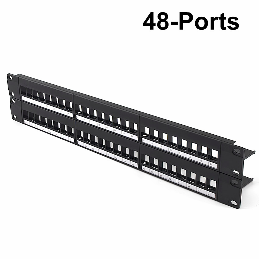 12/24/48 Port Blank Keystone Patch Panel 1U Stp/Utp Rack Wall Mount ...