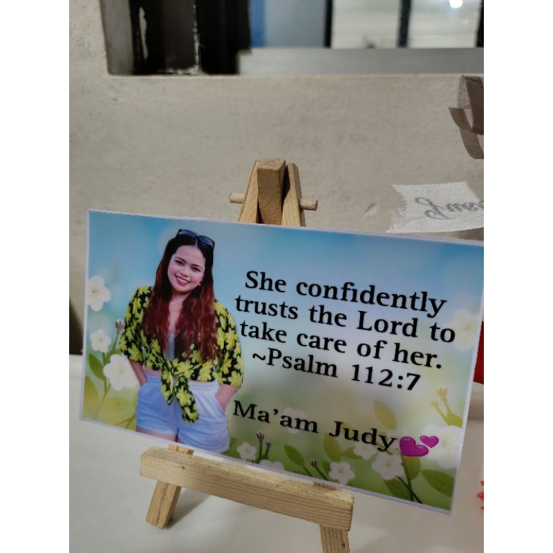 PERSONALIZED SOUVENIR, table, or room display with wood stand | Shopee ...