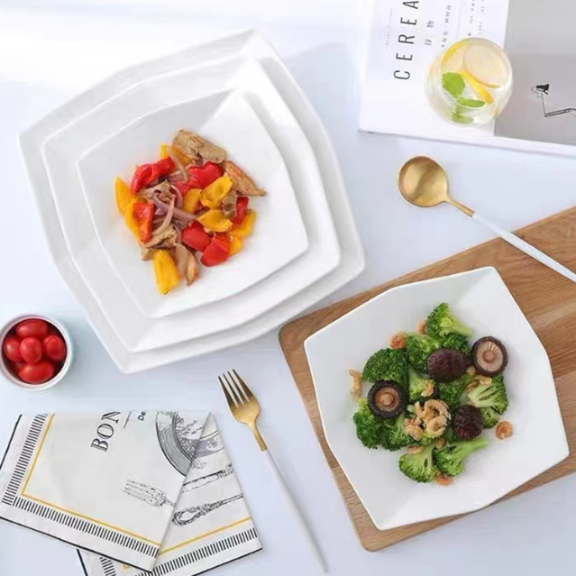 2gether 8 OR 10 inch Modern Aesthetic Ceramic White Serving Plate ...