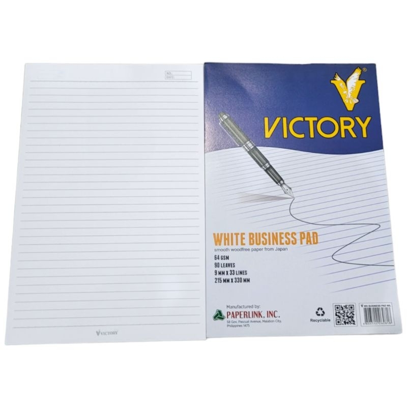 Victory White Business Pad 90 Leaved | Shopee Philippines
