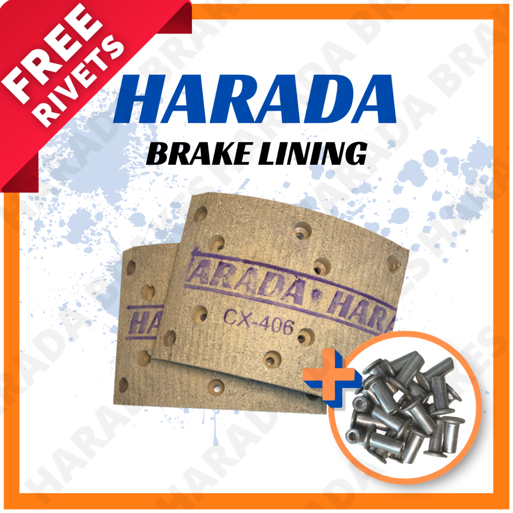Harada Brake Lining CX 406 by Harada Brakes with FREE RIVETS | Shopee ...