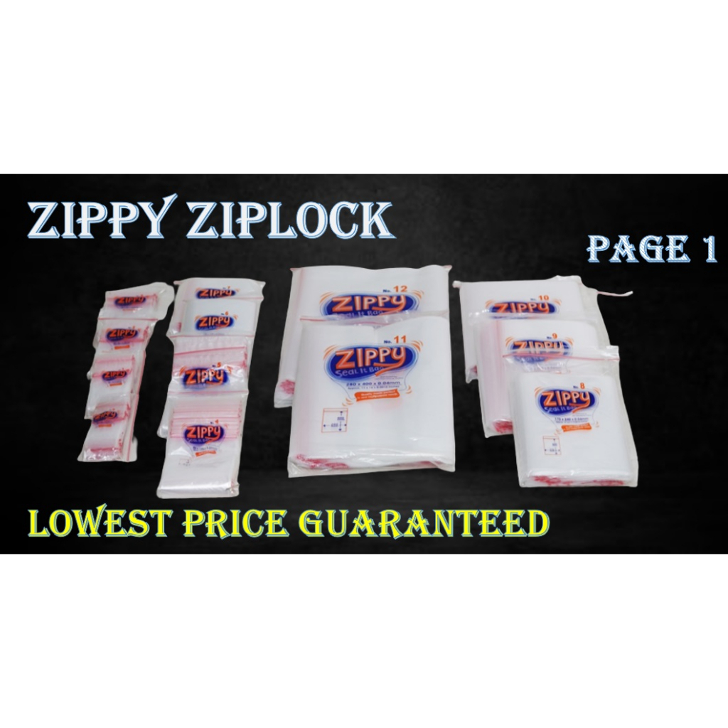 Zippy Ziplock no 0 to no 6 100pcs per pack / Zip lock Pouch / Ziplock ...