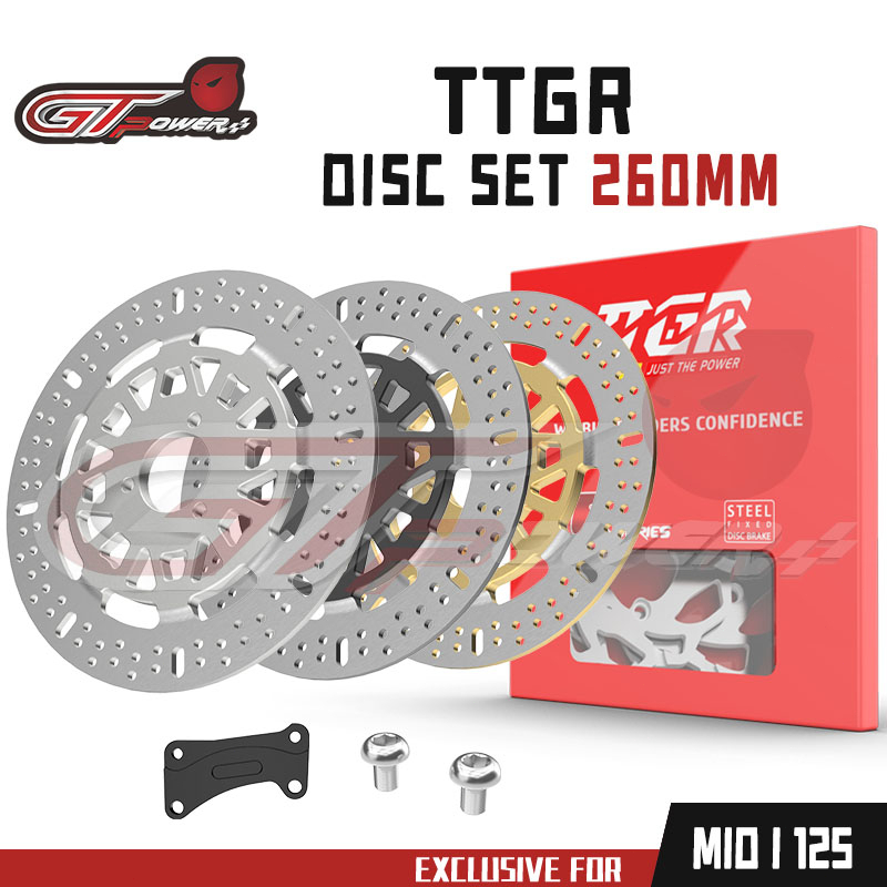 TTGR Lighten Disc MIO I 125 260MM 3HOLES BLACK / SILVER / GOLD | Shopee ...