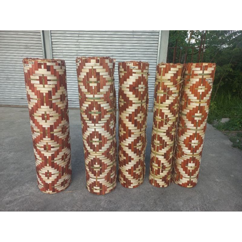 Amakan sawali real native bamboo wall 6pcs.set diamond design size:4x8 ...