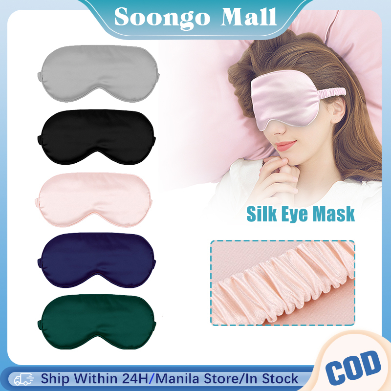 Silk Eye Mask Shading Sleeping Eye Cover Eye Patch With Elastic Strap For Night Sleeping Travel ...