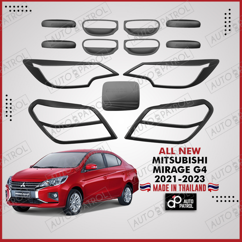 Mitsubishi Mirage G4 2021 - 2023 Combo Set Garnish Matte Black | Shopee ...