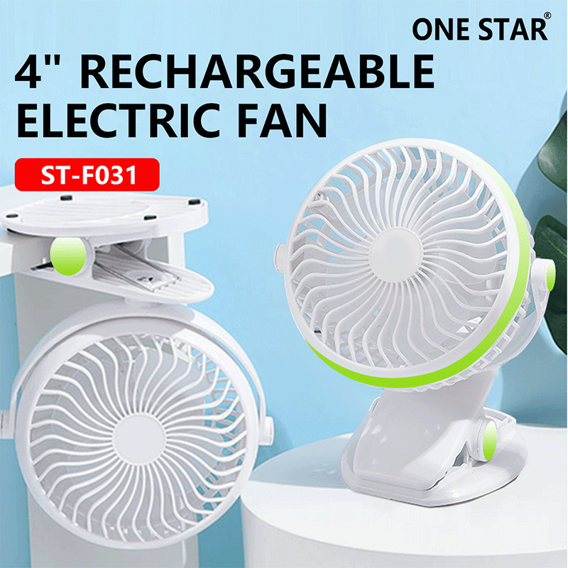 NSS Desk Fan Clip Fan Portable Rechargeable Mini Fan 360° Adjustable 4 ...