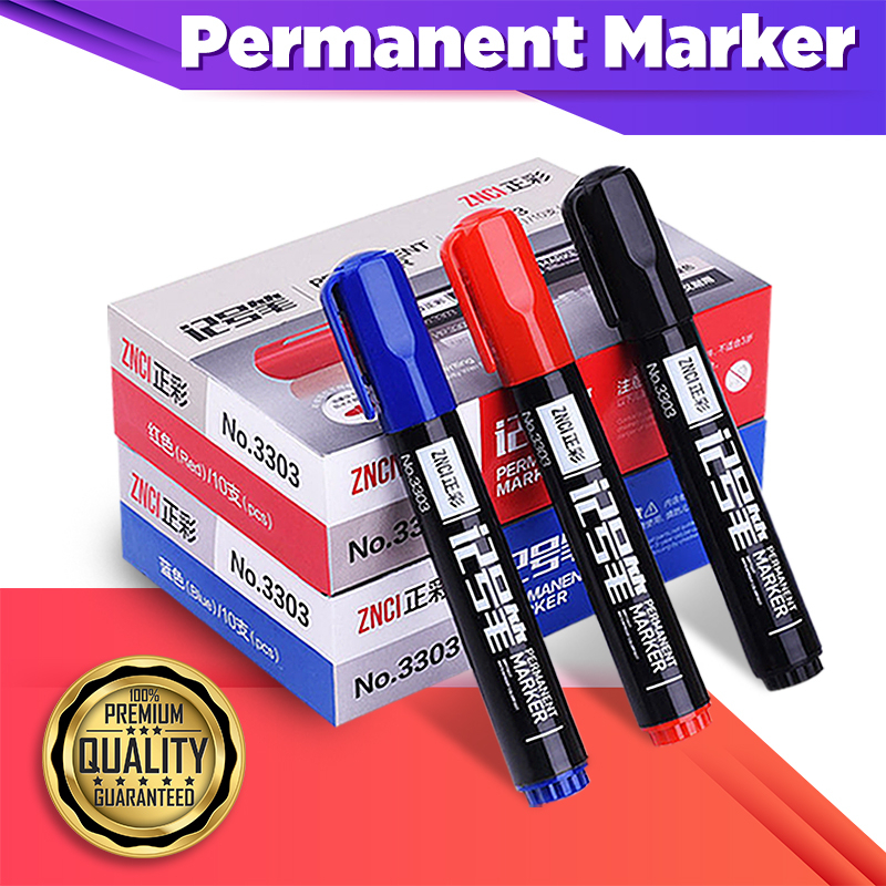 Waterproof Permanent Marker Red Blue Black | Shopee Philippines