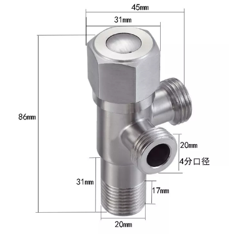 GRIPO sus 304 stainless high quality 3 way angle valve GP03W | Shopee ...
