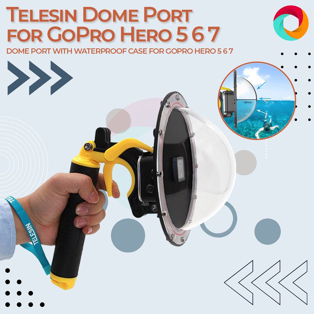 Telesin Dome Port For GoPro Hero 5 GoPro Hero 6 GoPro Hero 7 With ...