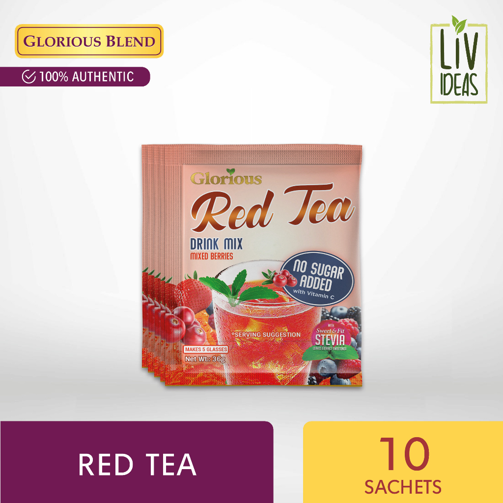 Glorious Blend Red Tea Mixed Berries 36g x 10 Sachets (Sweetened with ...