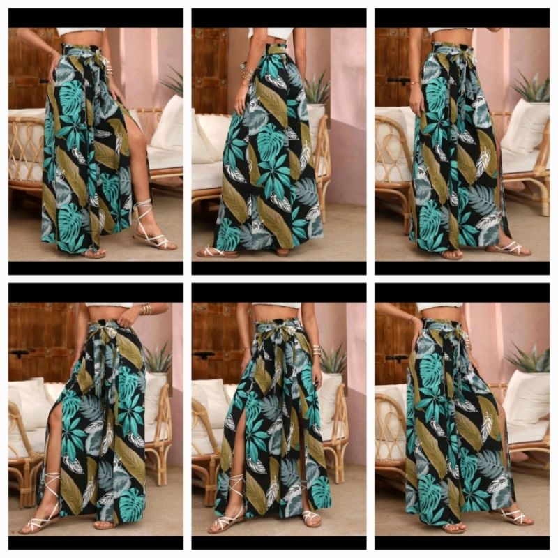 BADO | Boho Overlap with Slit Wide Leg Pants | Shopee Philippines