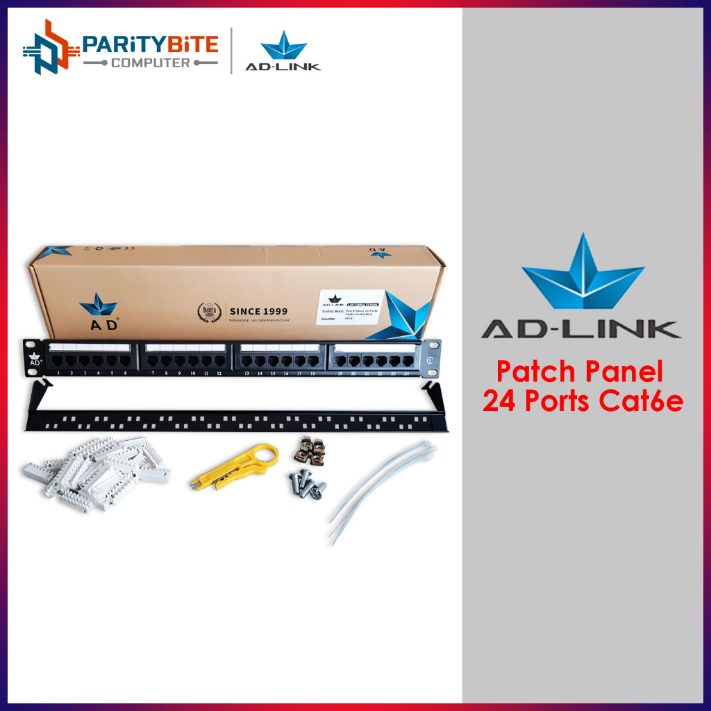 AD-Link 24 Ports CAT6 Fully Loaded 1RU Patch Panel | Shopee Philippines