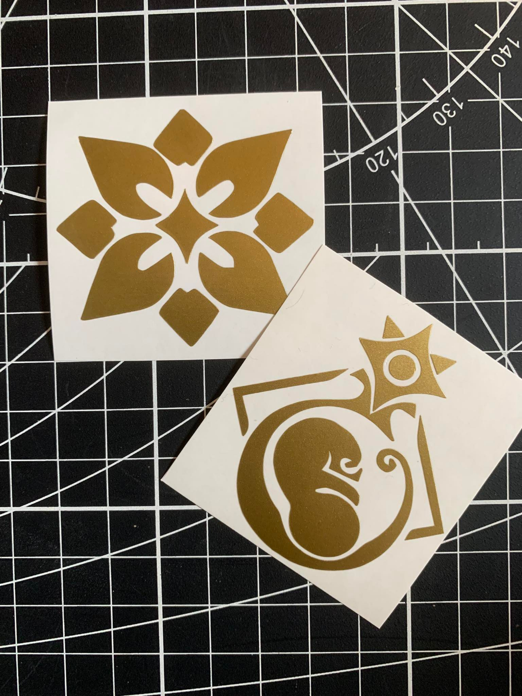 Weatherproof Albedo Skill Matte Gold Solar Isotoma Vinyl Decal Fan Made ...