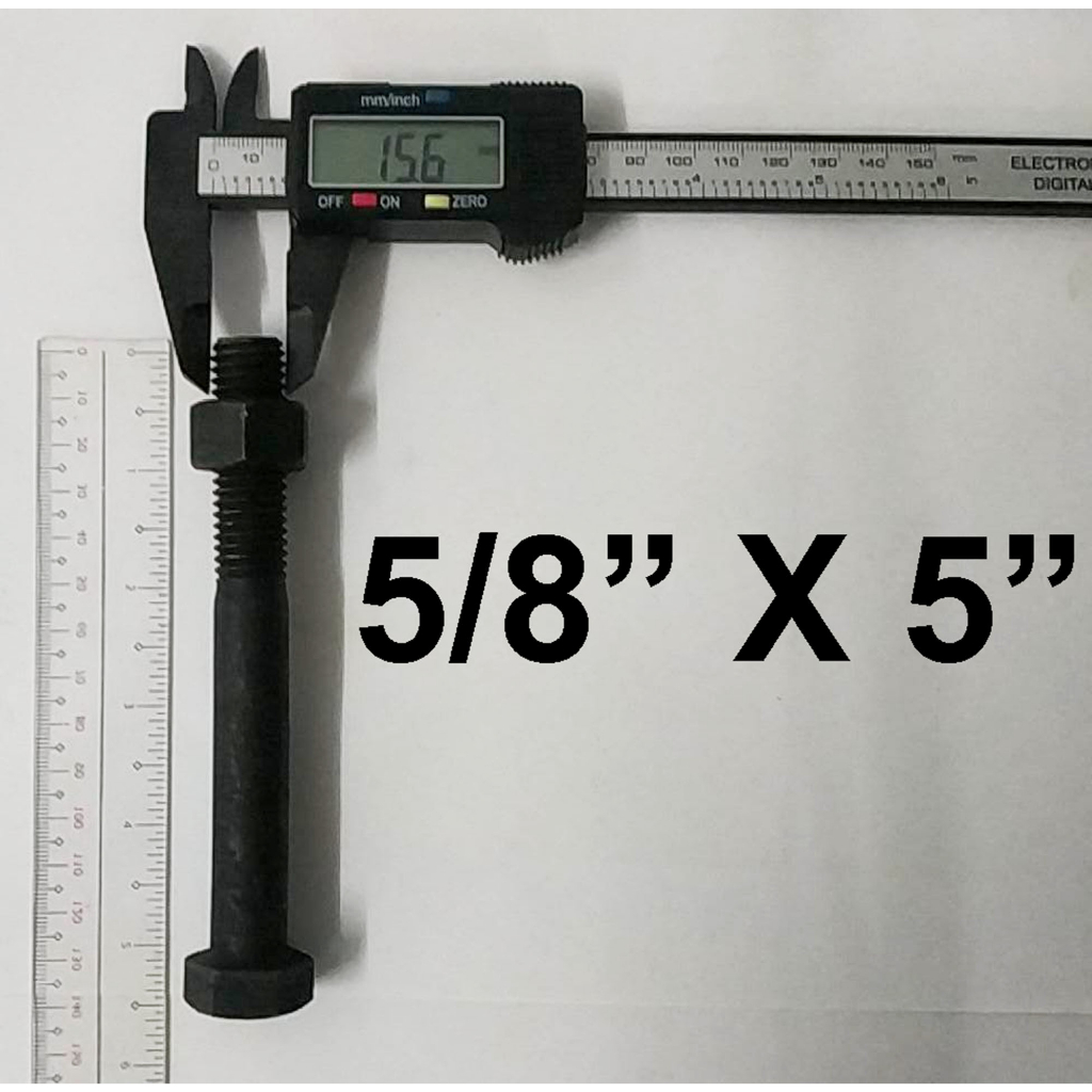HT BOLT 5/8" X 5" WITH 1 PIECE NUT HI TENSILE == FULL THREAD | Shopee ...