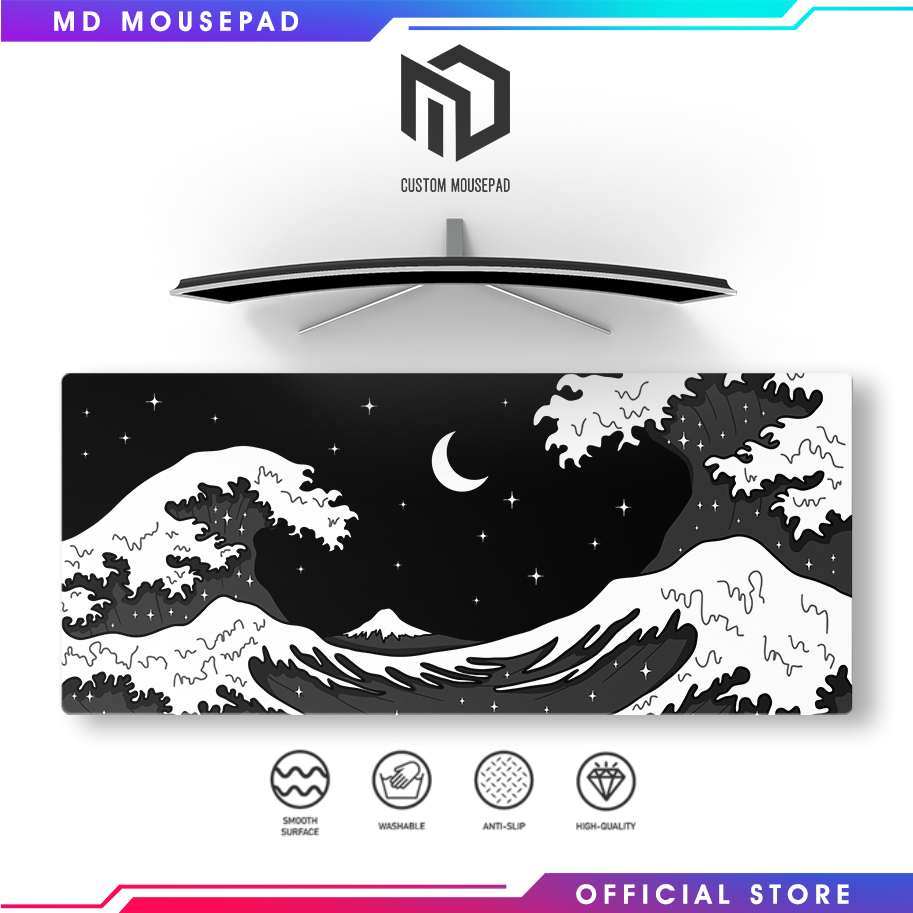 MD Mousepad | Kawaii Great Wave | Extended Large Gaming Mouse pad ...