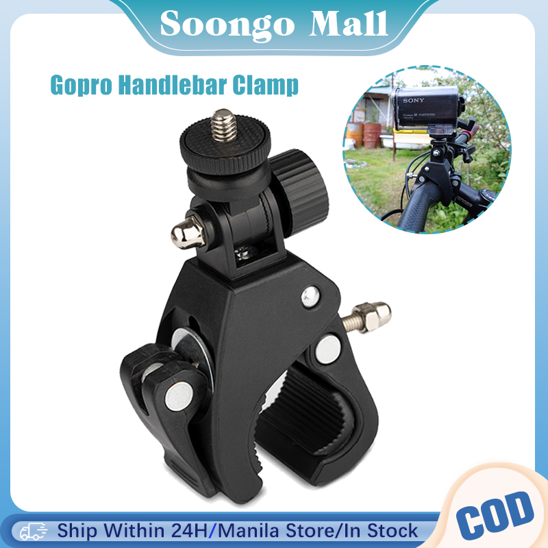Gopro Handlebar Clamp Bicycle Camera Mount Screw Clip Adapter Tripod ...