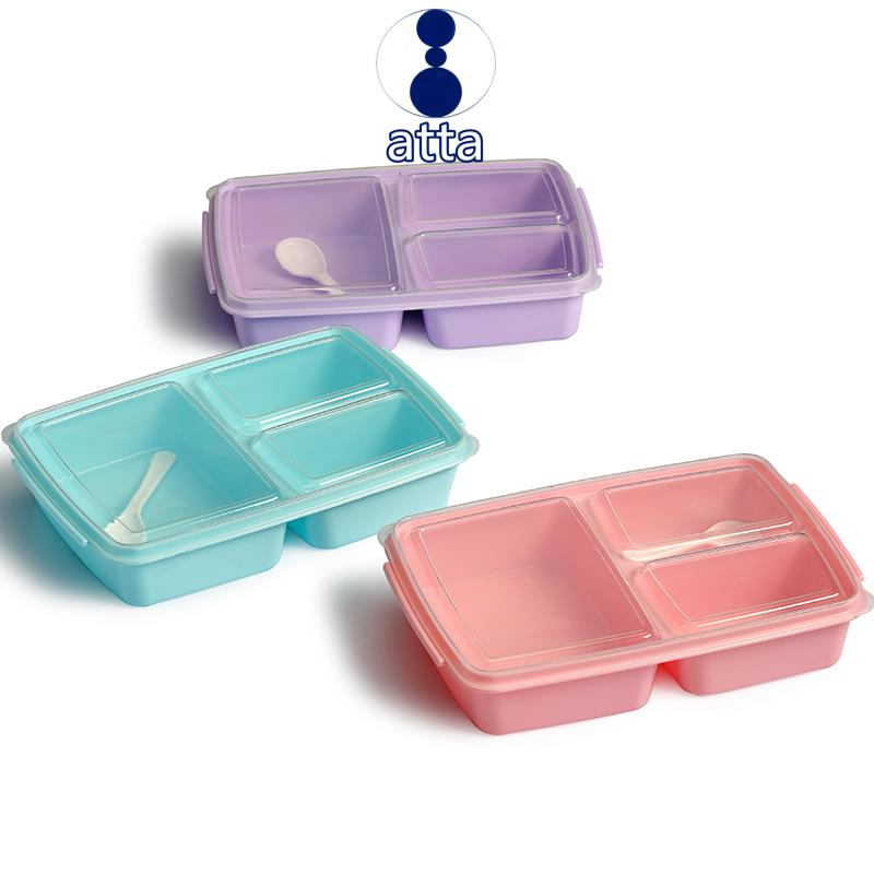 atta Plastic lunch box with spoon Pocket Baunan Food Picnic Storage ...