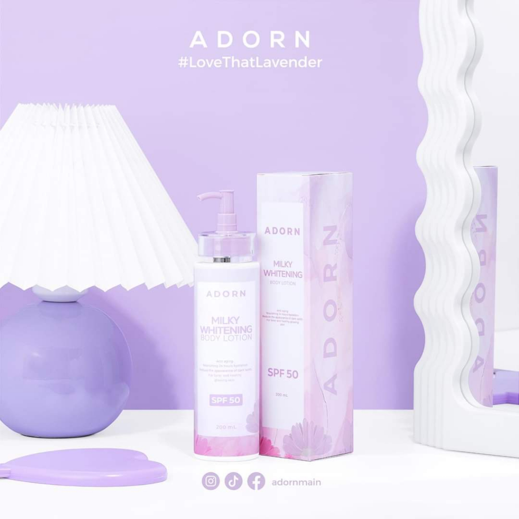 ADORN MILKY WHITENING BODY LOTION SPF 50 200ML | Shopee Philippines