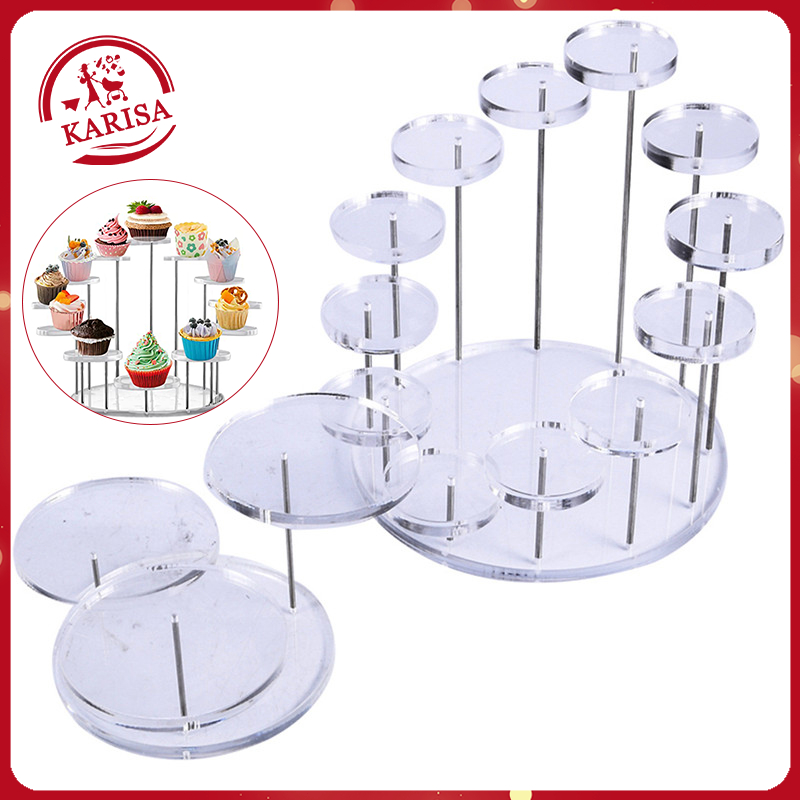 Mini Cupcake Stand Birthday Party Round Pastry Acrylic Display Stand ...