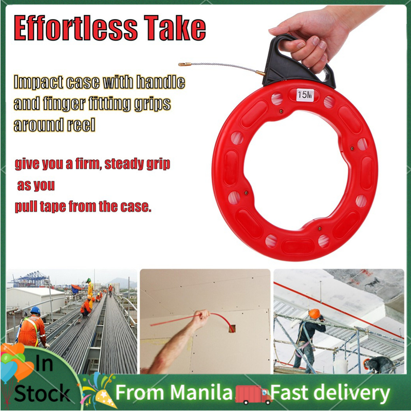 30M glass fiber fish tape reel puller Conductive cable puller ...